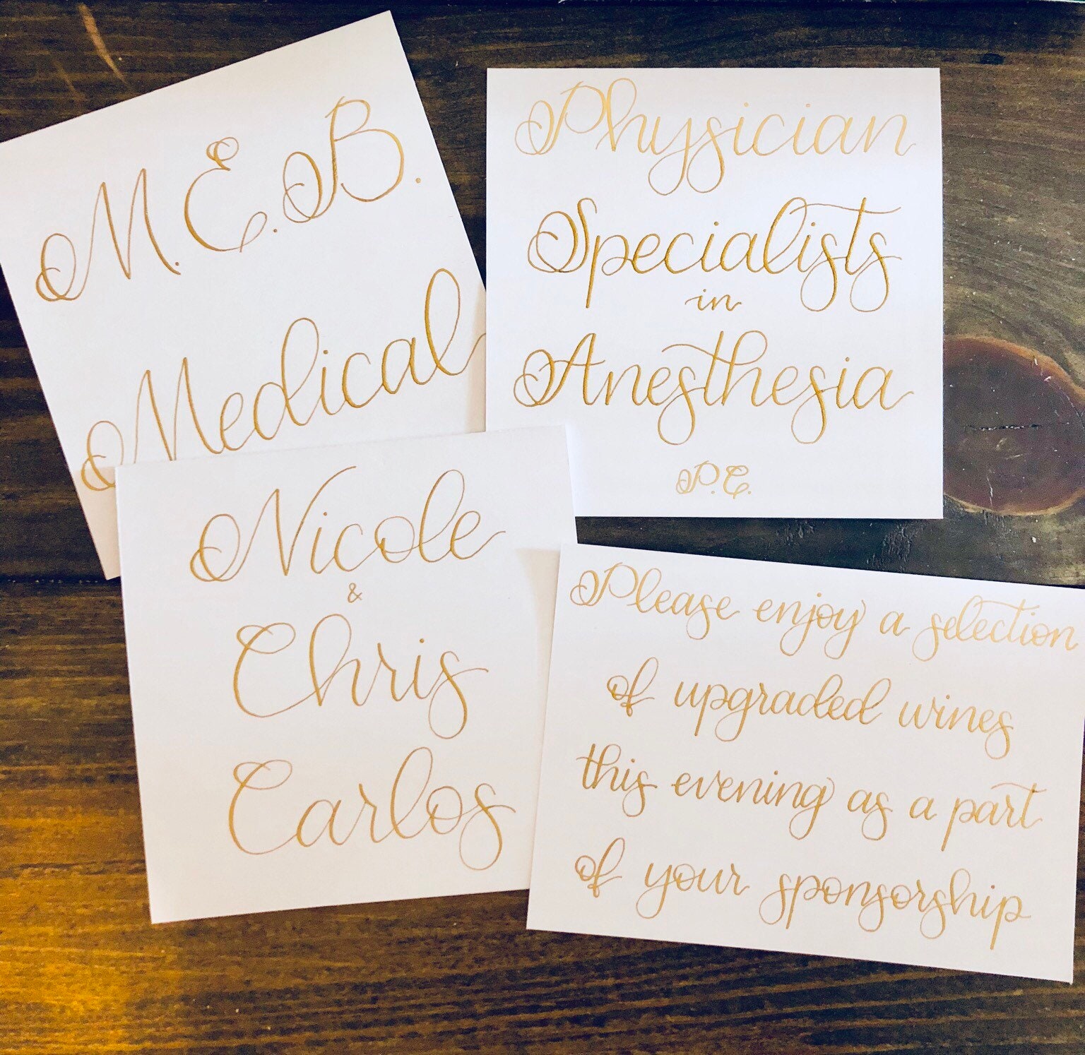 Custom Calligraphy for Table Place Cards - Etsy