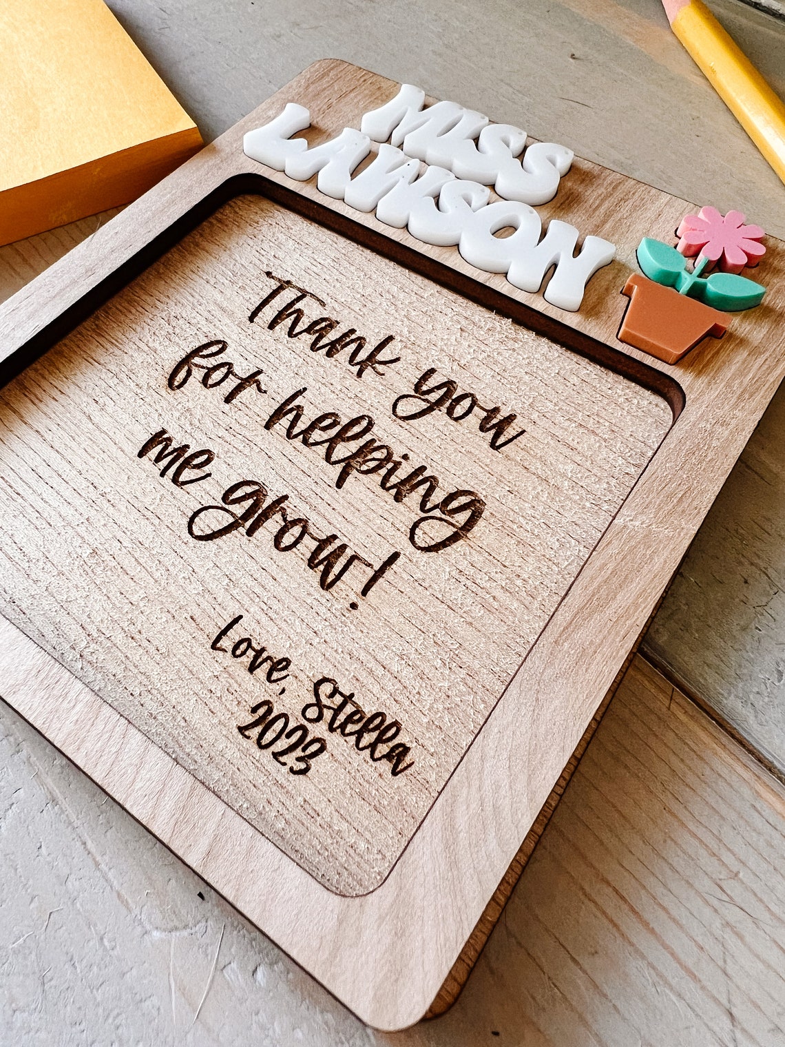 Teacher Post It Note Holder Teacher Appreciation Teacher Gift Coach ...