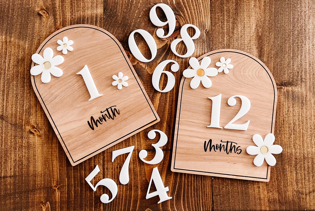 Monthly Progression Boards | Boho Baby | Daisy Progression Boards ...
