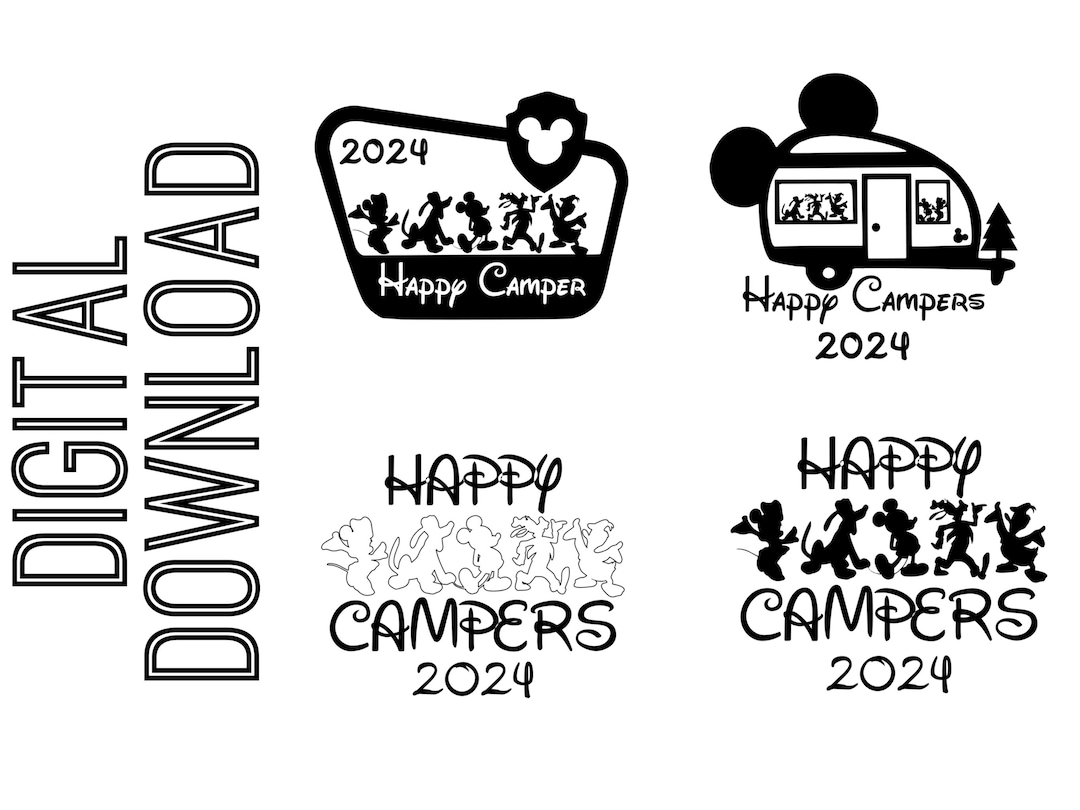 DIGITAL *4 PACK* Happy Camper Cut File L Glowforge Files L Laser Cut ...