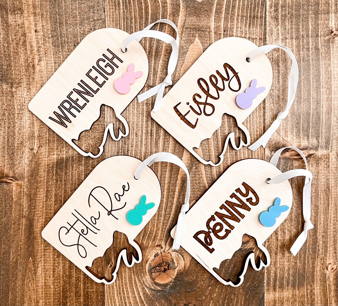 Easter Basket Bunny Name Tag | Bunny Name Tag | Easter Basket Tag - Etsy