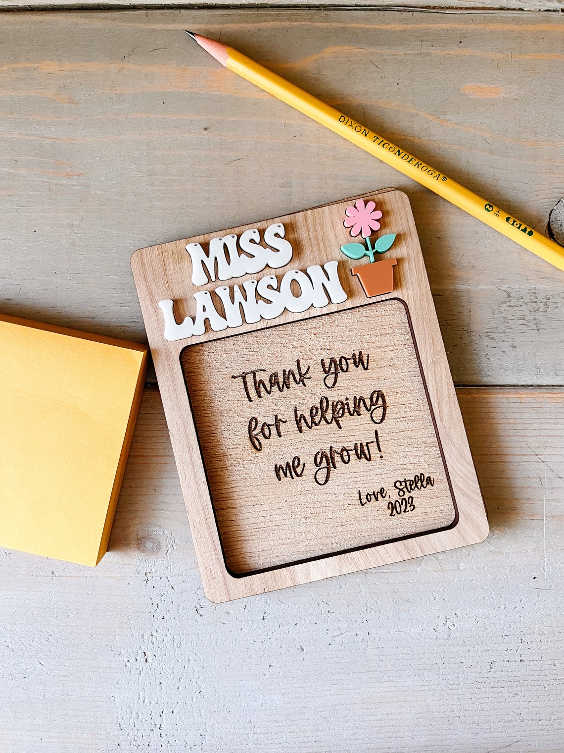 Teacher Post It Note Holder Teacher Appreciation Teacher Gift Coach ...