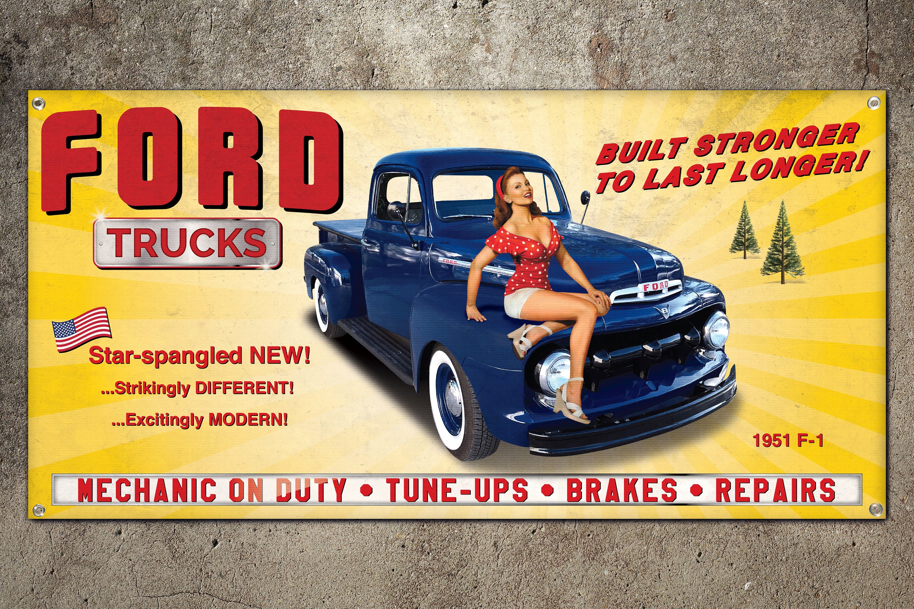 1951 Ford F1 Truck Banner 2ft X 4ft - Etsy
