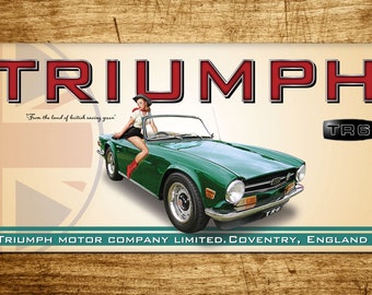 Custom Triumph Motors Garage Banner 2ft X 4ft | Etsy