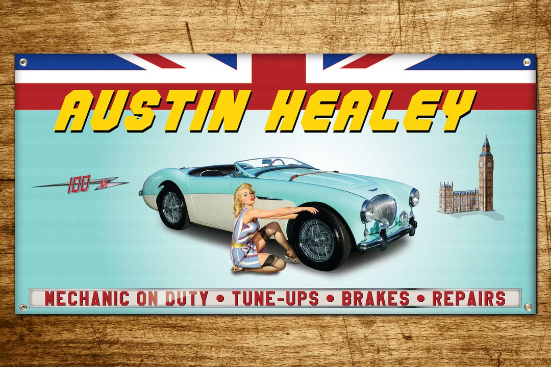 Custom Austin Healey 100m Garage Banner 2ft X 4ft - Etsy