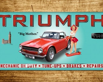 Custom Triumph Motors Garage Banner 2ft X 4ft | Etsy