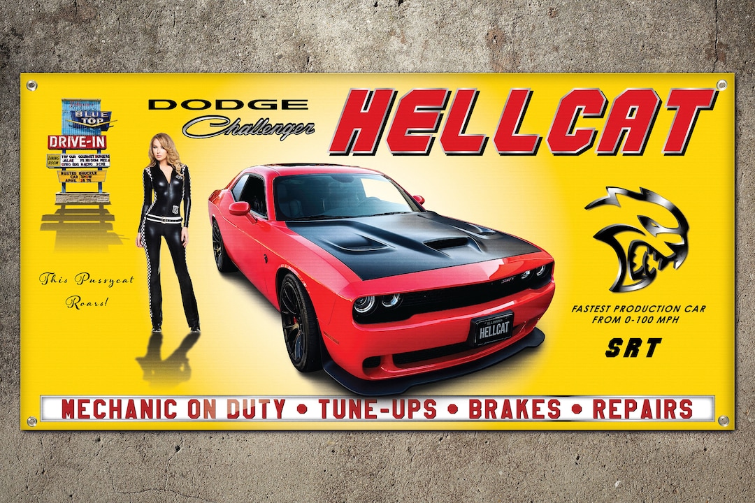 Dodge Hellcat Garage Banner - Etsy