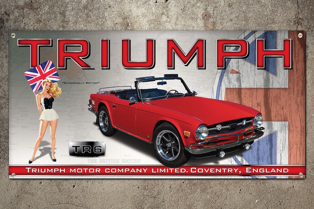 Triumph TR-6 Garage Banner 2ft X 4ft - Etsy