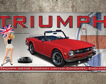 Custom Triumph Motors Garage Banner 2ft X 4ft | Etsy