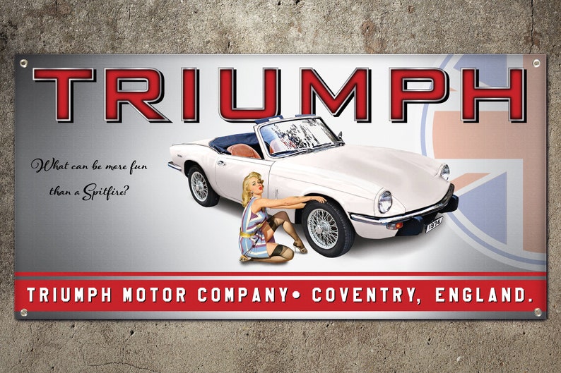 Custom Triumph Spitfire Garage Banner - Etsy