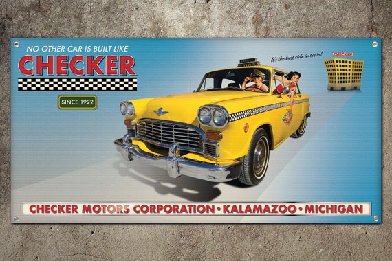 Custom Checker Cab Garage Banner | Etsy