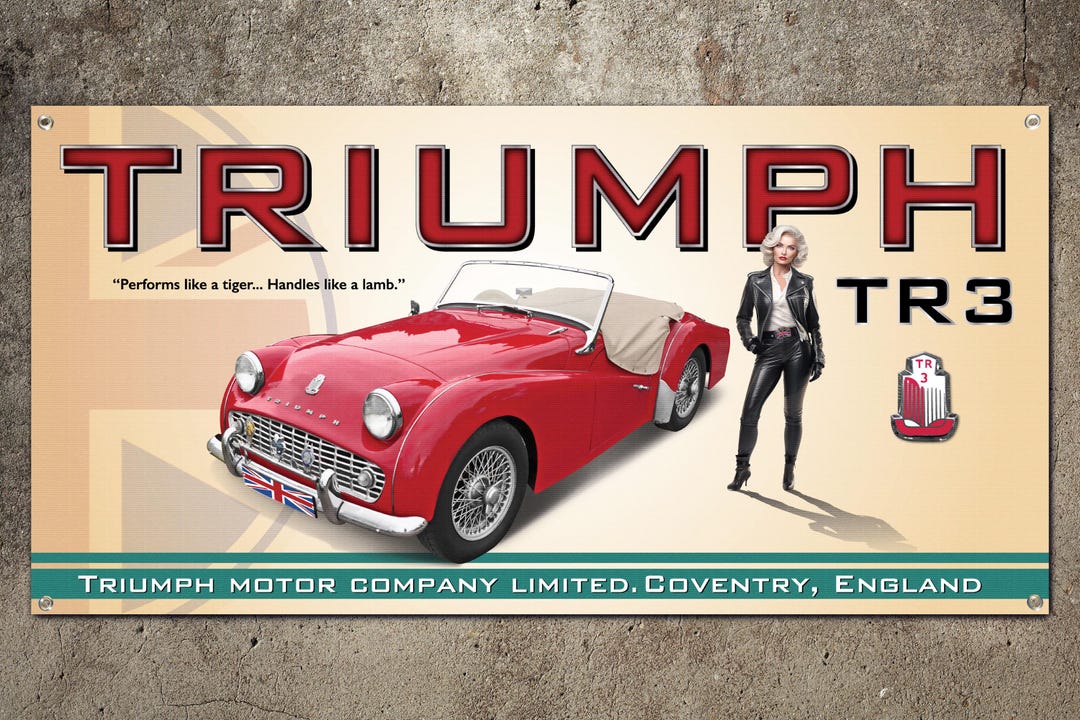 1957 Triumph TR3 Garage Banner 2ft X 4t - Etsy
