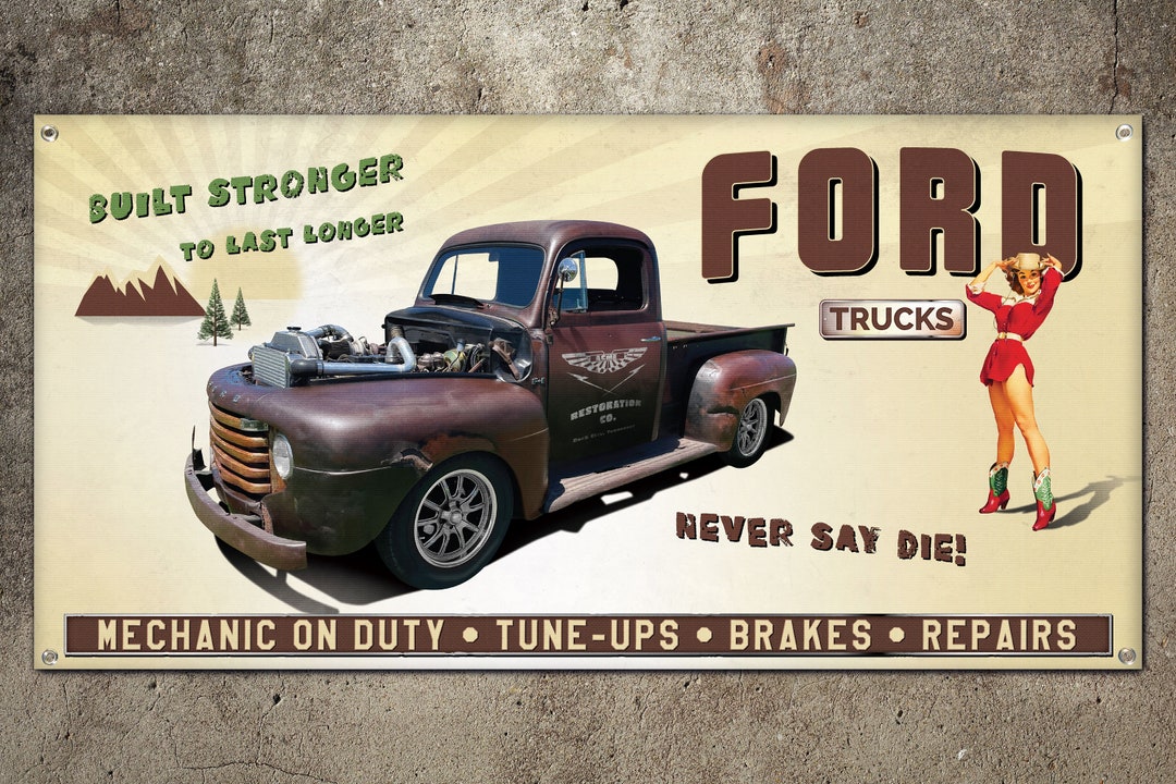 Custom Ford Pickup Truck Garage Banner - Etsy UK