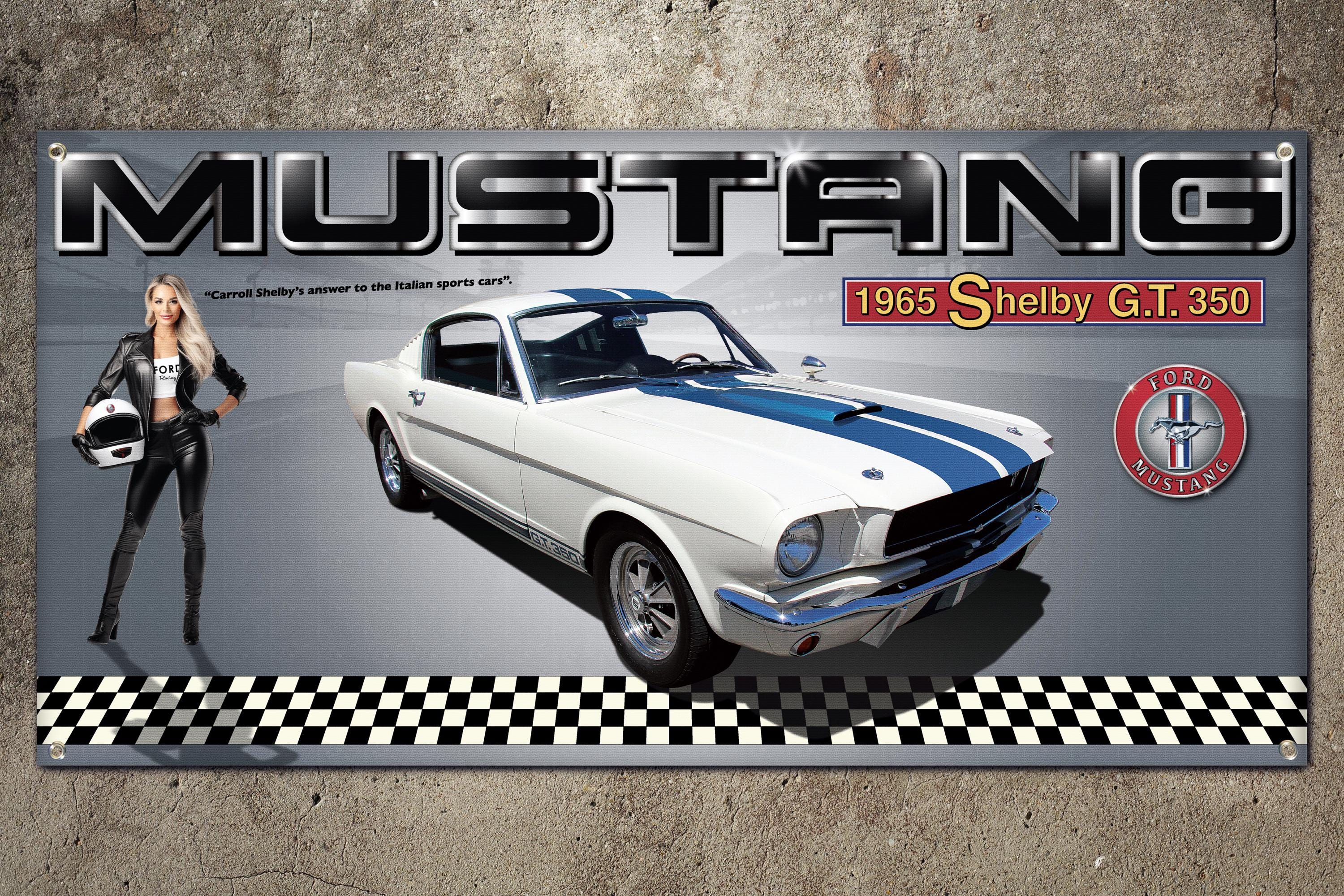 1965 Ford Mustang Shelby G.T. 350 Garage Banner 2ft X 4ft - Etsy