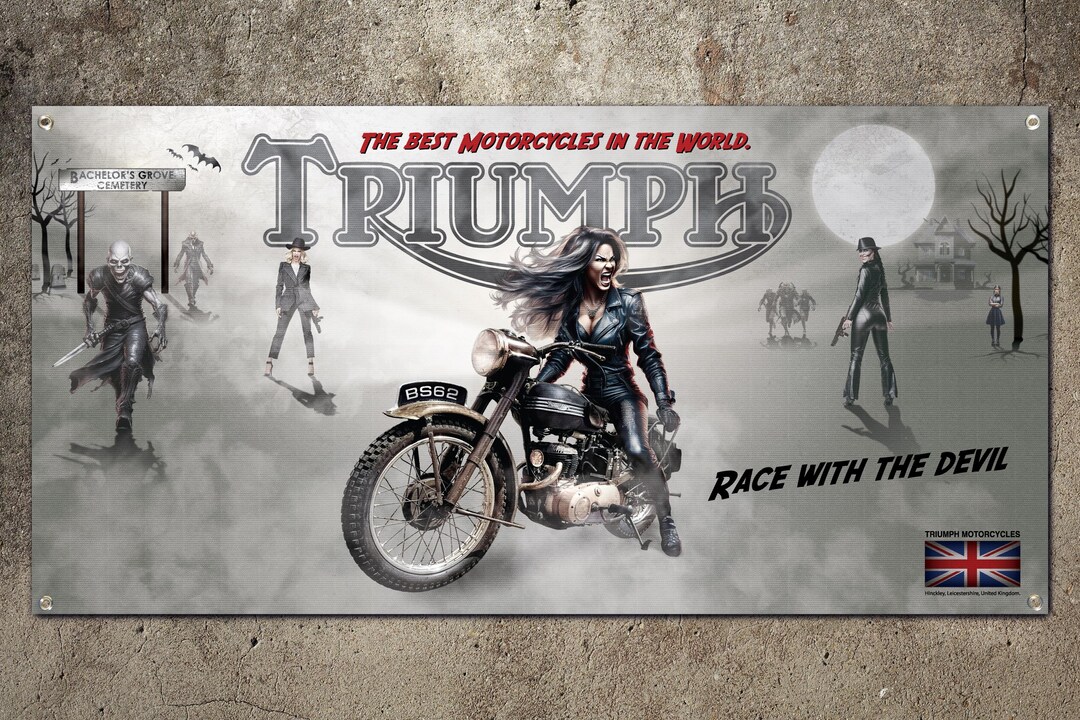 Triumph Motorcycles Garage Banner - Etsy