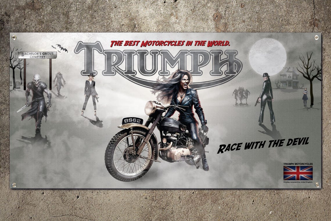 Triumph Motorcycles Garage Banner - Etsy