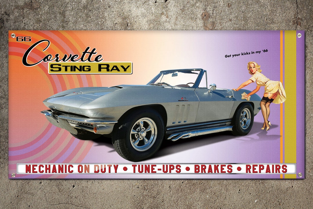 1966 Chevrolet Corvette Sting Ray Garage Banner - Etsy