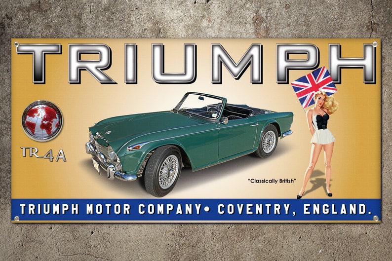 Triumph Tr4a Garage Banner 2ft X 4ft - Etsy
