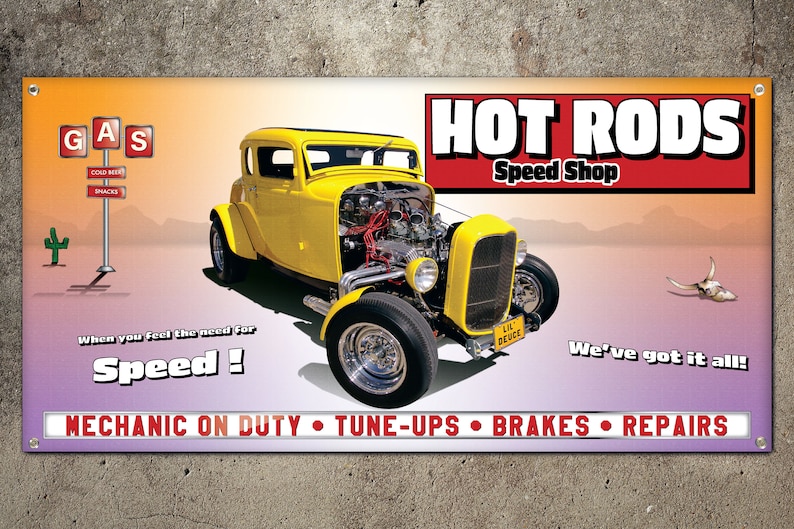 Custom 1932 Ford Coupe Hot Rod Garage Banner - Etsy