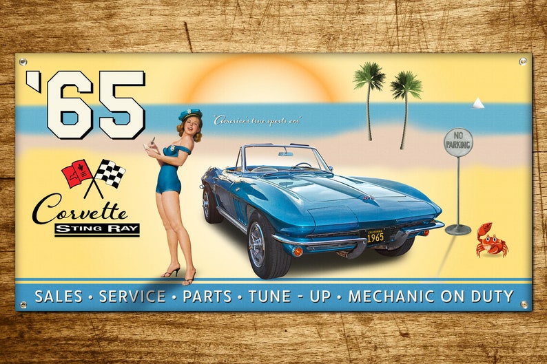 Custom '65 Corvette Stingray Garage Banner 2ft X 4ft - Etsy