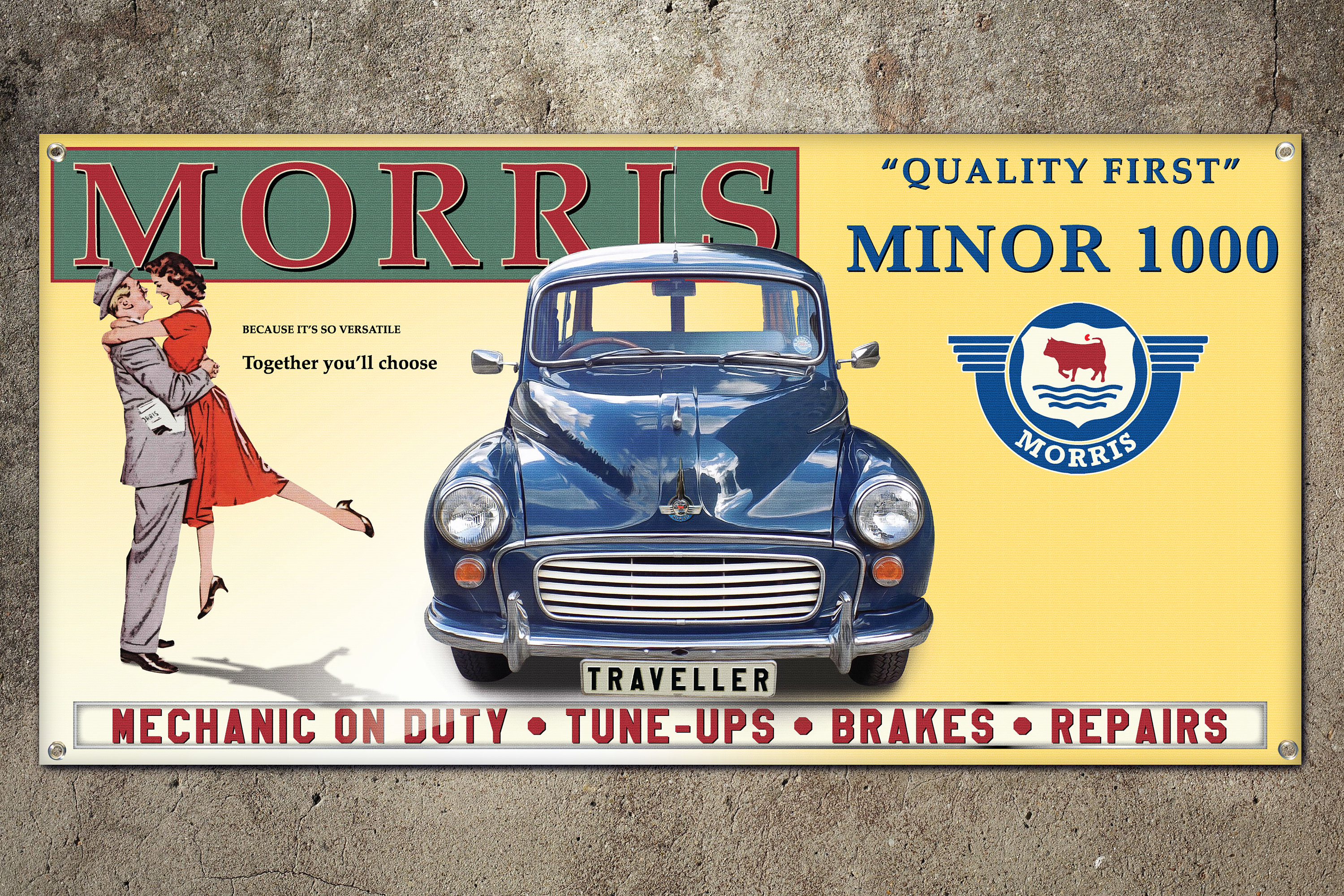 Custom Morris Minor 1000 Traveller Garage Banner 2ft X 4ft - Etsy