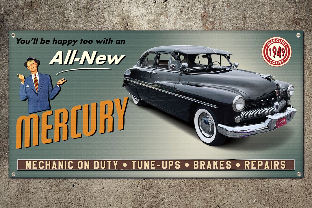 1949 Mercury Coupe Garage Banner - Etsy