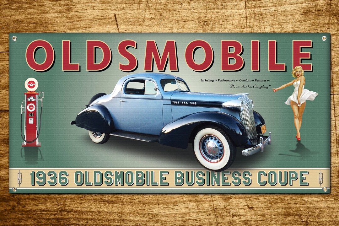 1936 Oldsmobile Business Coupe Garage Banner 2ft X 4ft - Etsy
