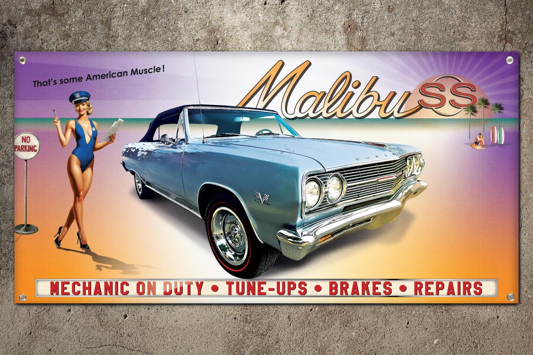 1965 Chevrolet Malibu SS Garage Banner - Etsy