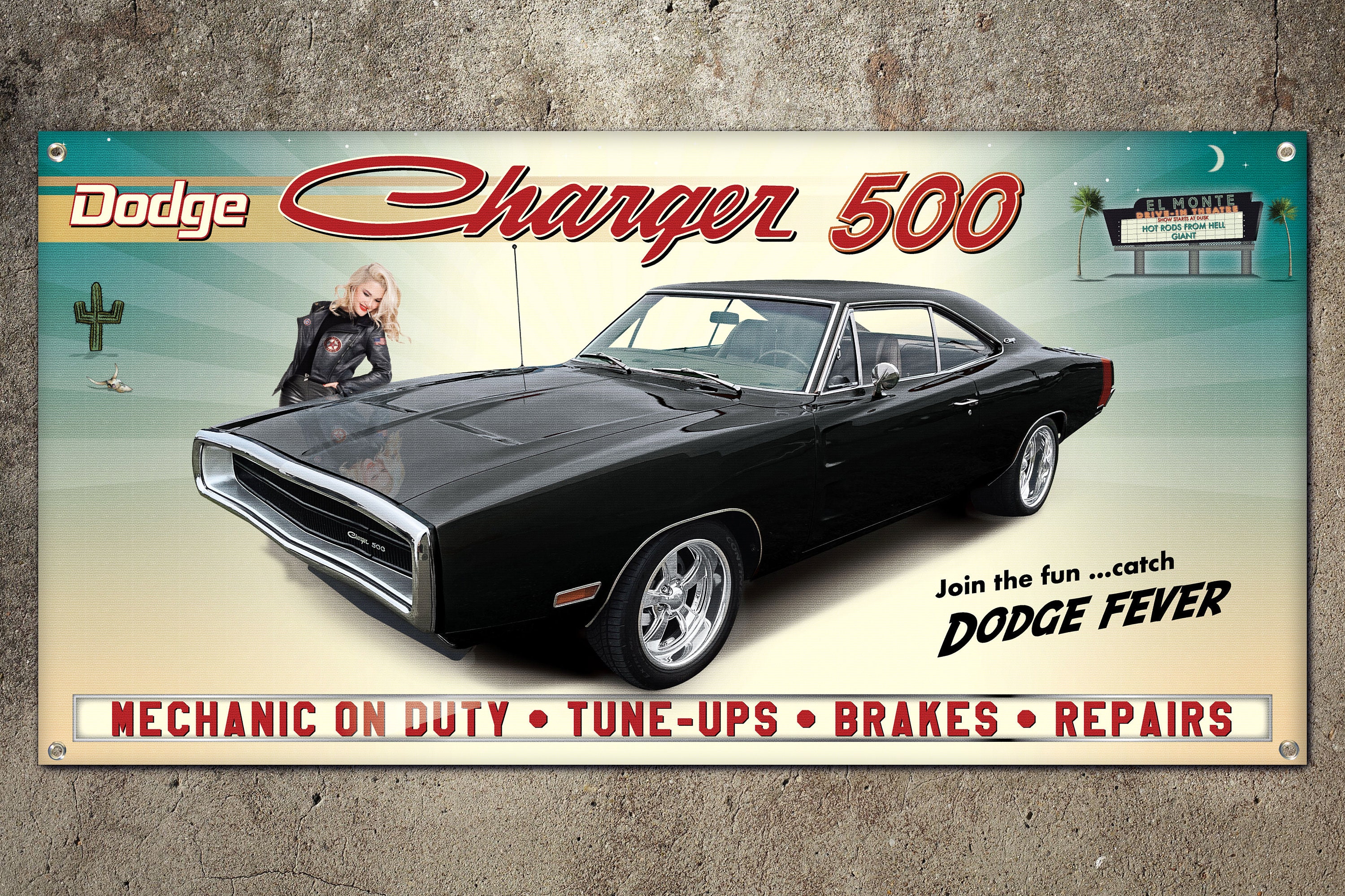 1970 Dodge Charger 500 Garage Banner - Etsy