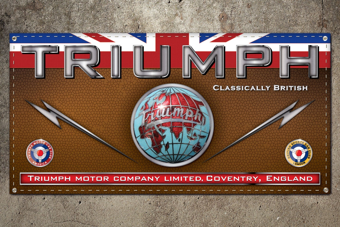 Custom Triumph Motors Garage Banner 2ft X 4ft - Etsy