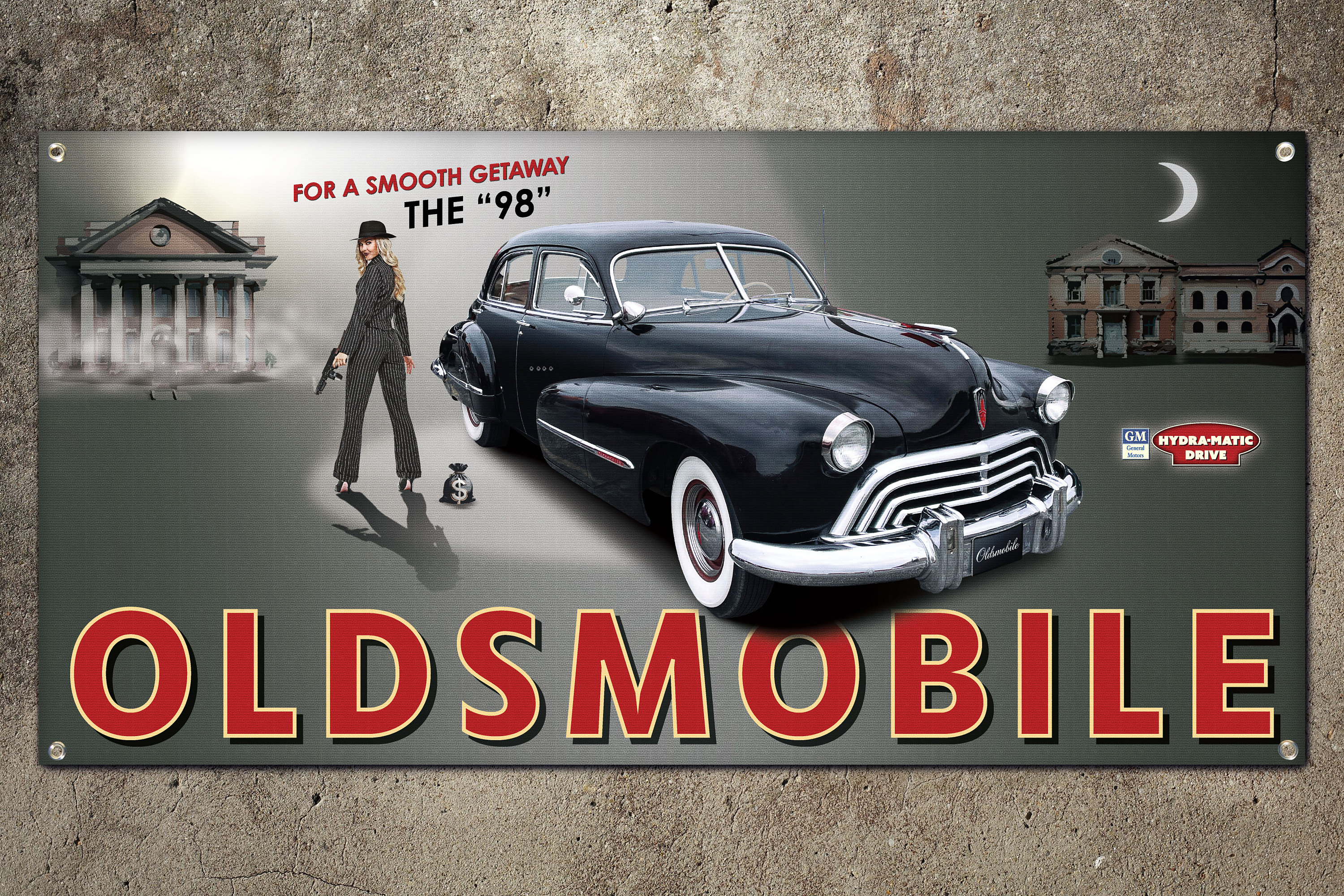 1947 Oldsmobile 98 Garage Banner - Etsy