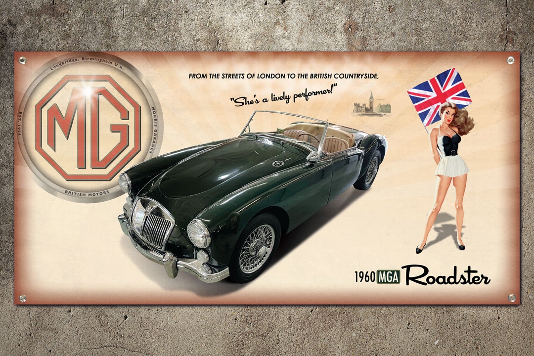1960 MGA Roadster Garage Banner - Etsy