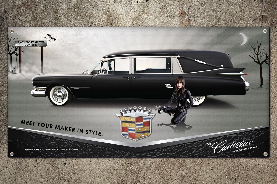1959 Cadillac Hearse Garage Banner - Etsy