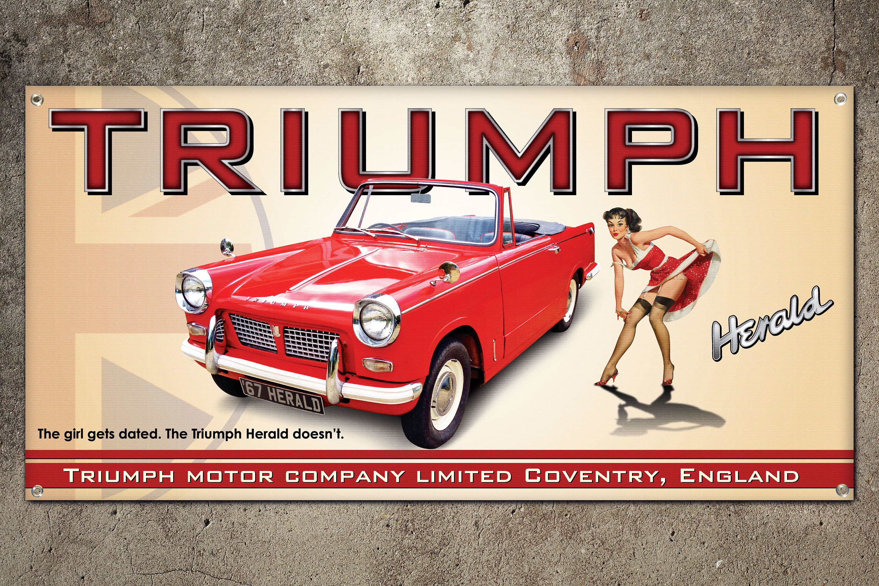 Custom 1967 Triumph Herald Garage Banner 2ft X 4ft - Etsy