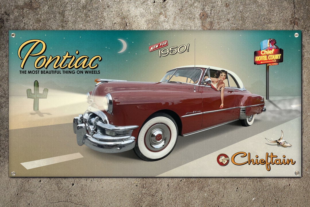 1950 Pontiac Chieftain Garage Banner - Etsy