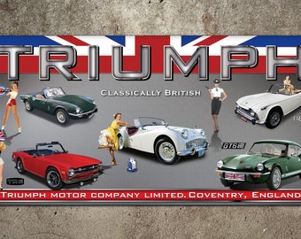 Custom Triumph Motors Garage Banner 2ft X 4ft | Etsy