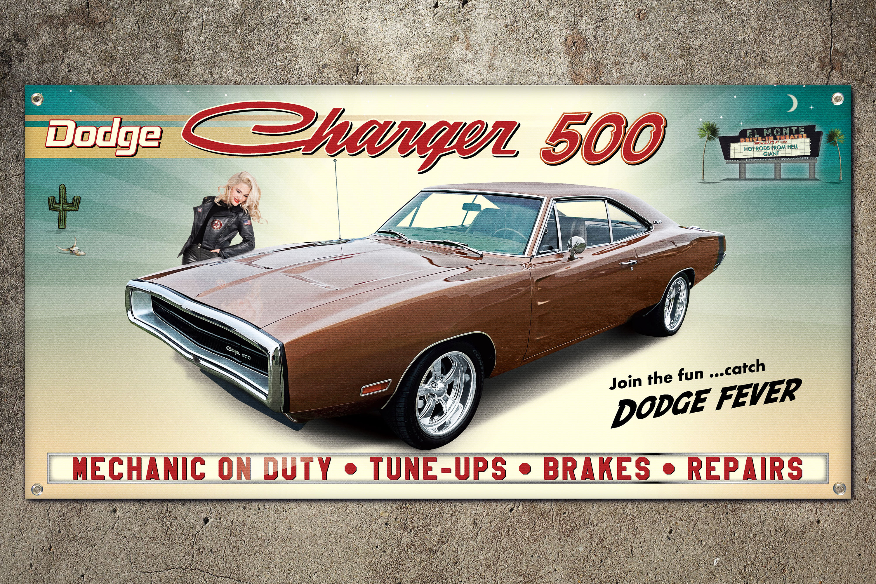 1970 Dodge Charger 500 Garage Banner - Etsy