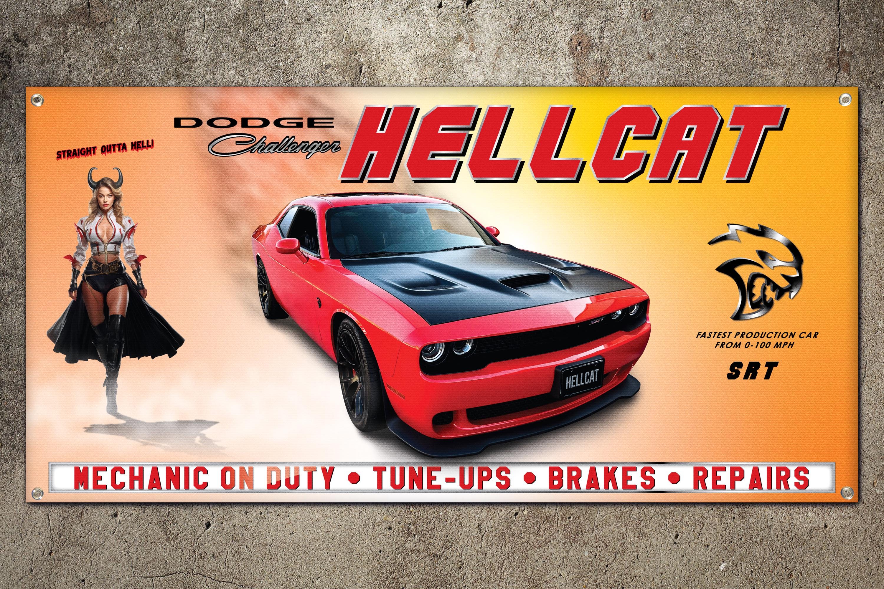 Dodge Hellcat Garage Banner - Etsy