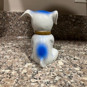 Vintage Blue Ceramic Dog Bank - Etsy