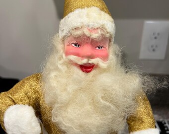 Harold Gale Santa Claus Rare Gold Lame Vintage Christmas Decor 14 ...
