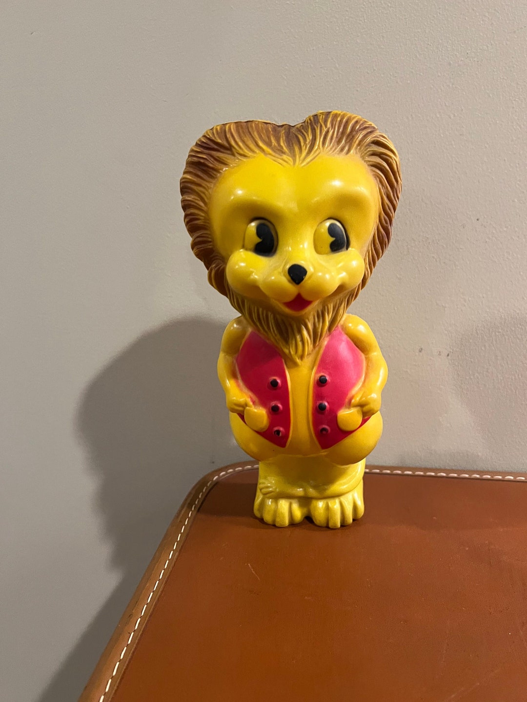 Vintage Rubber Lion Toy Marked - Etsy