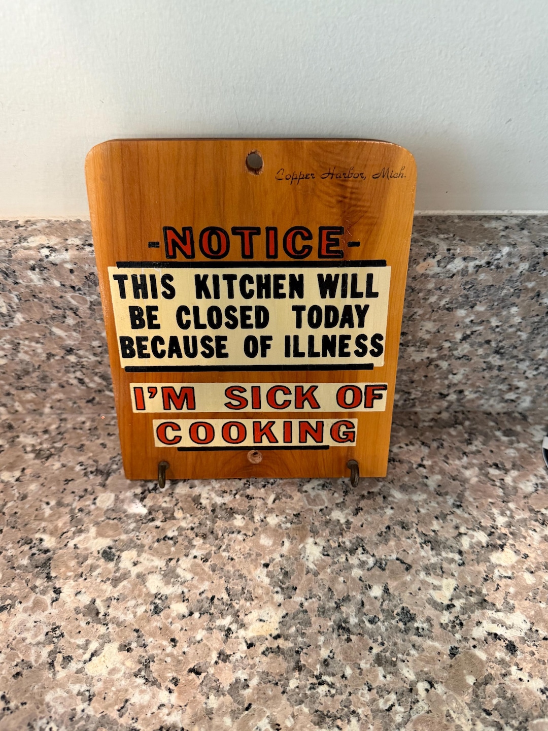 Vintage Funny “I Am Sick of Cooking” Wooden Key Holder - Etsy
