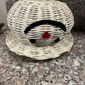 Vintage Wicker Snowman Basket - Etsy