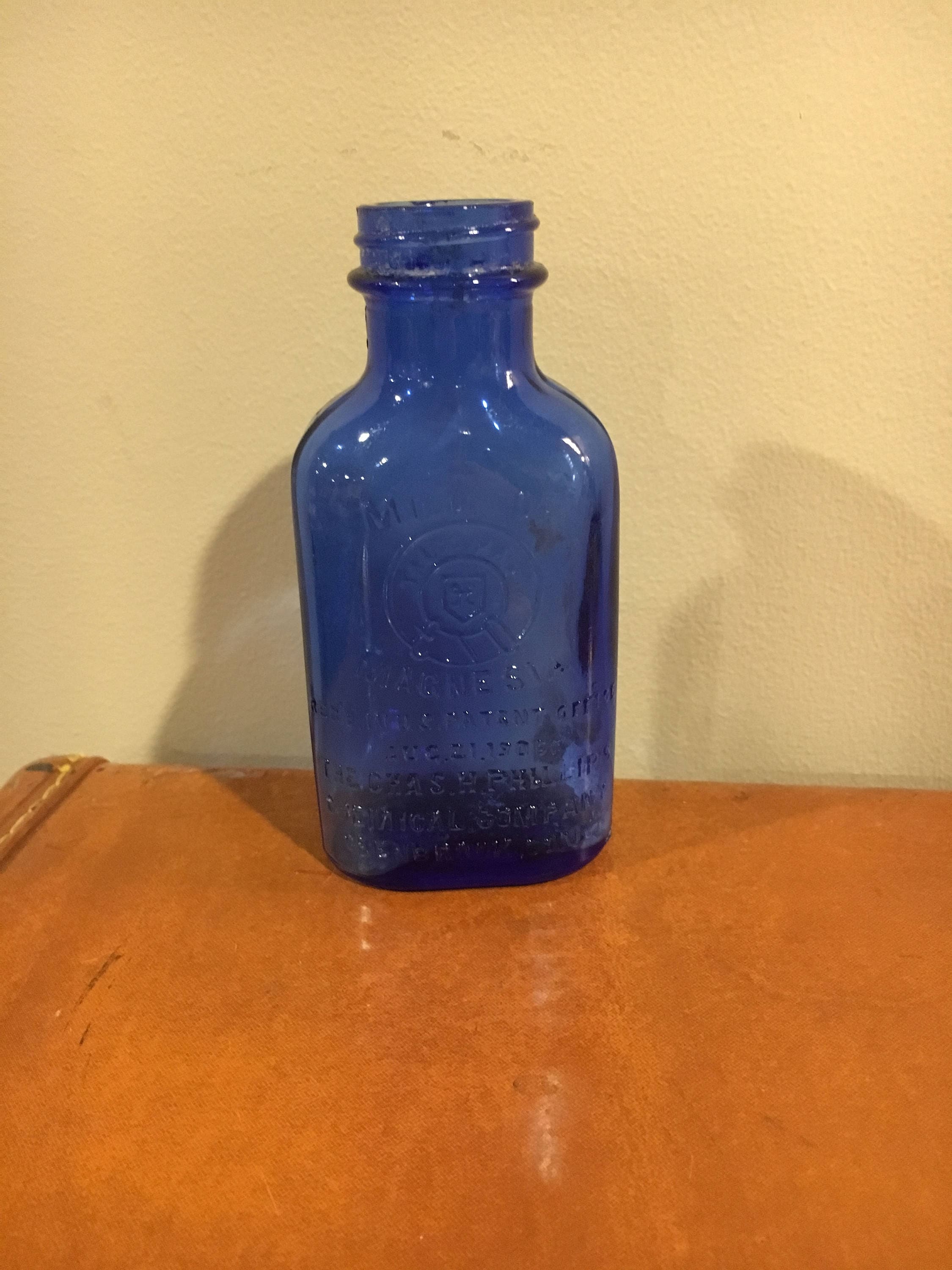 Vintage Blue Milk of Magnesia Bottle - Etsy