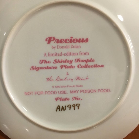 The Shirley Temple Signature Limited Edition Collector Plate ~ Precious Decorative Collectibles