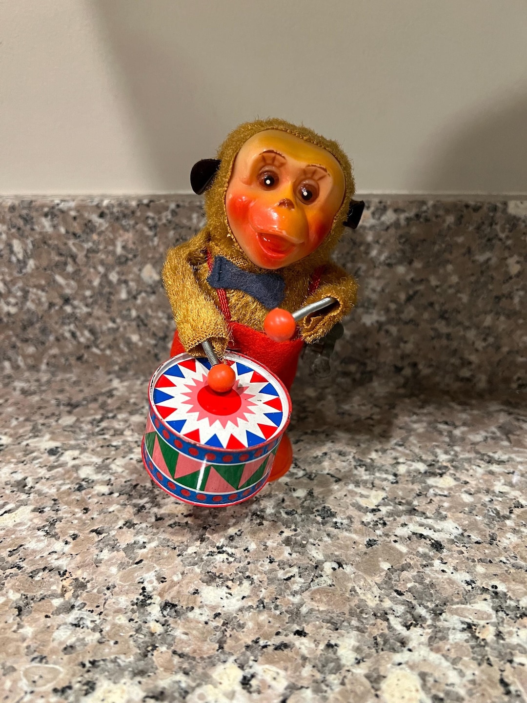 Vintage Drumming Monkey Windup Tin Toy - Etsy