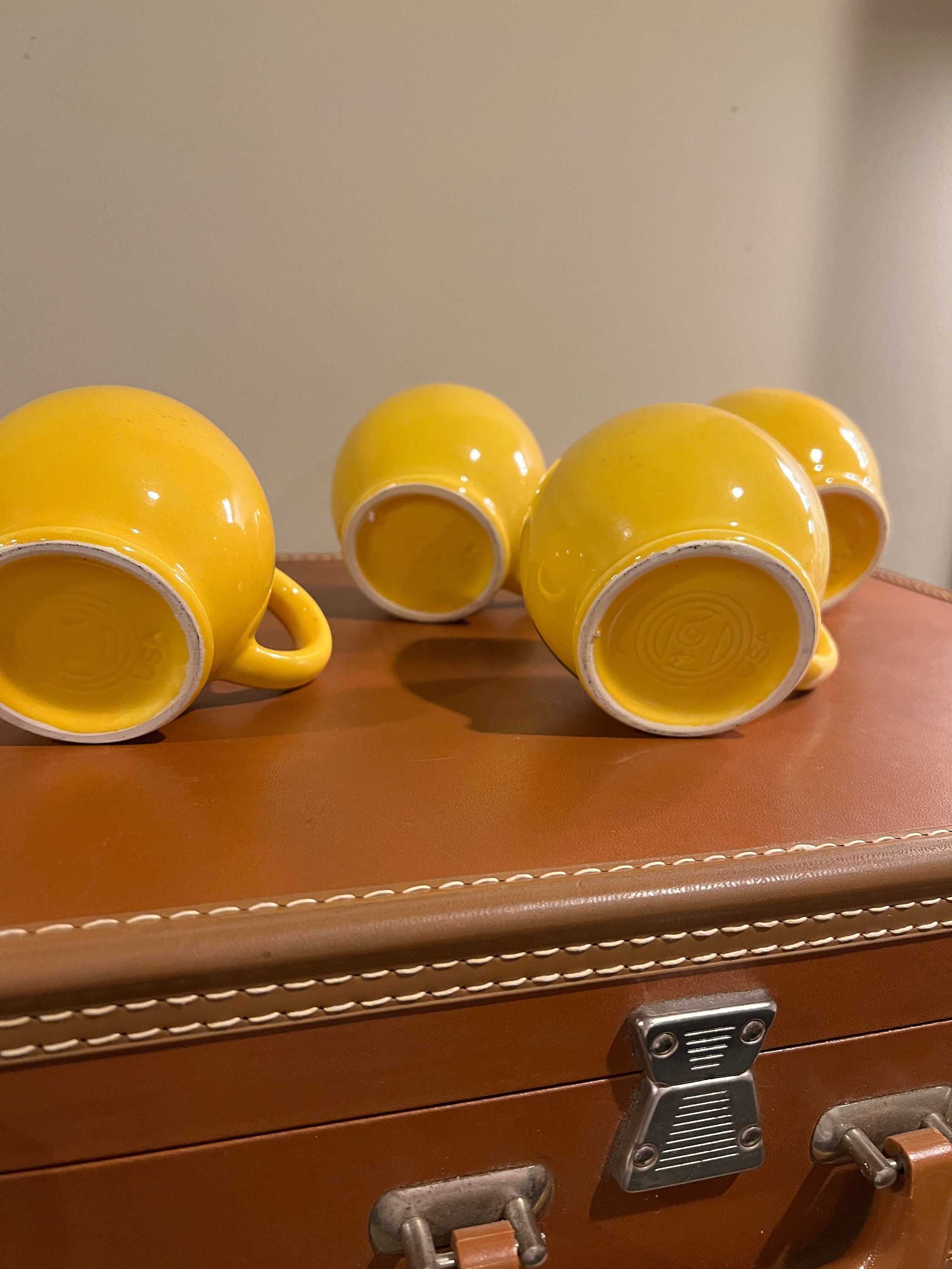 Vintage Set of 4 Smile Face Mugs Made in USA | Etsy