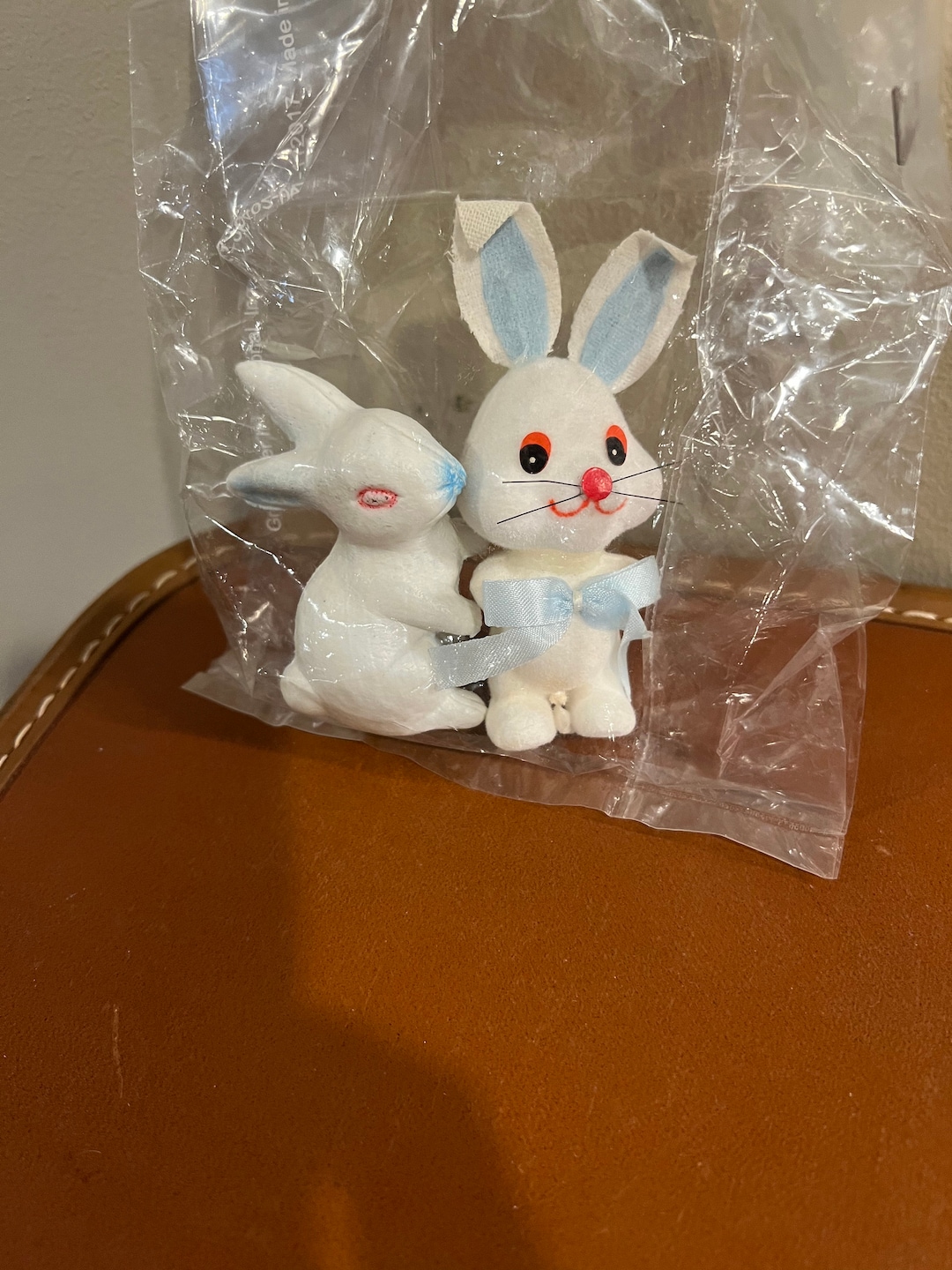 Vintage Set of 2 White Easter Bunnies - Etsy