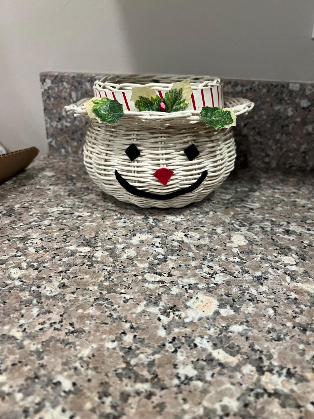 Vintage Wicker Snowman Basket - Etsy