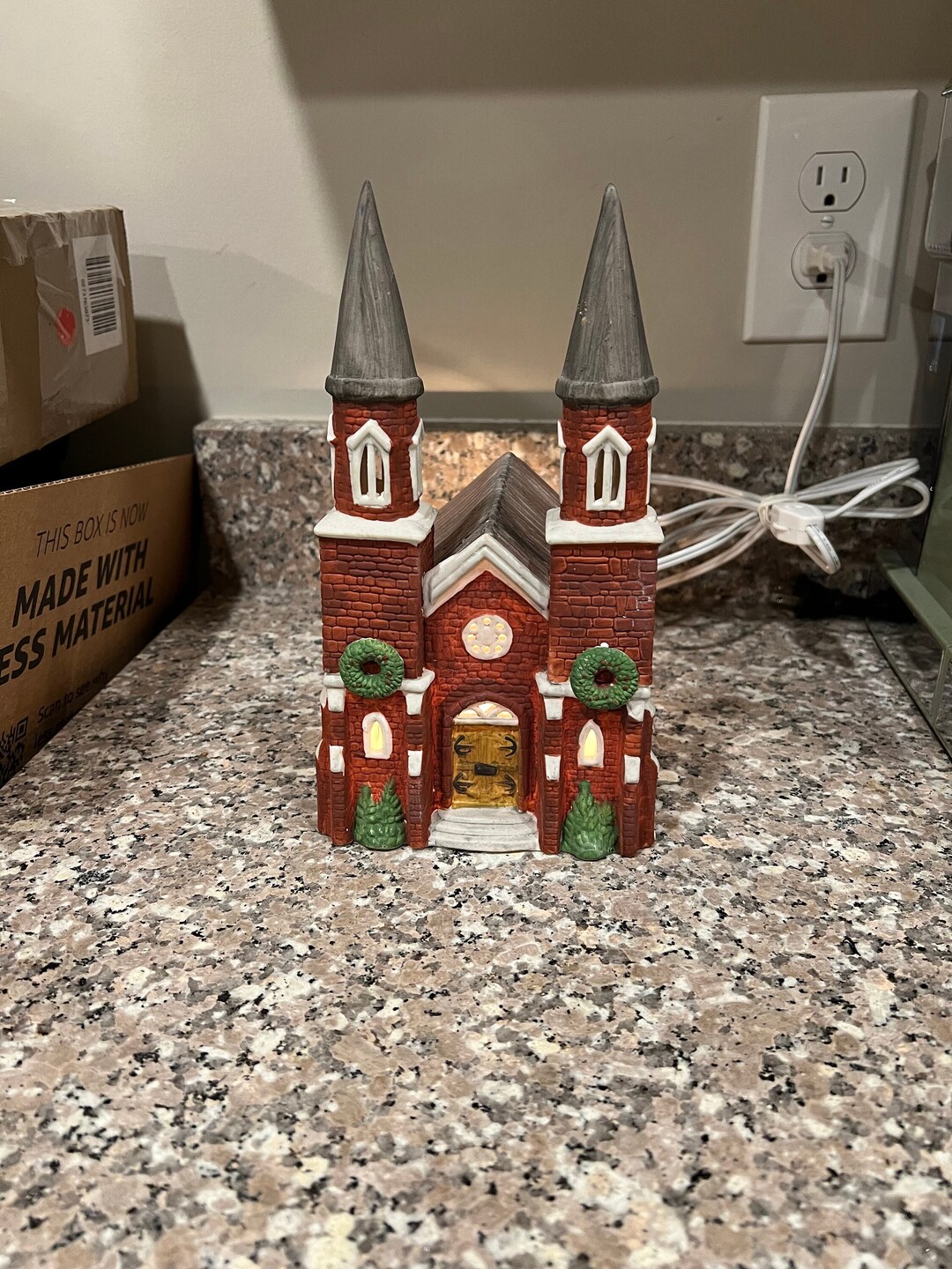 Vintage Department 56 Ceramic Light up Church - Etsy
